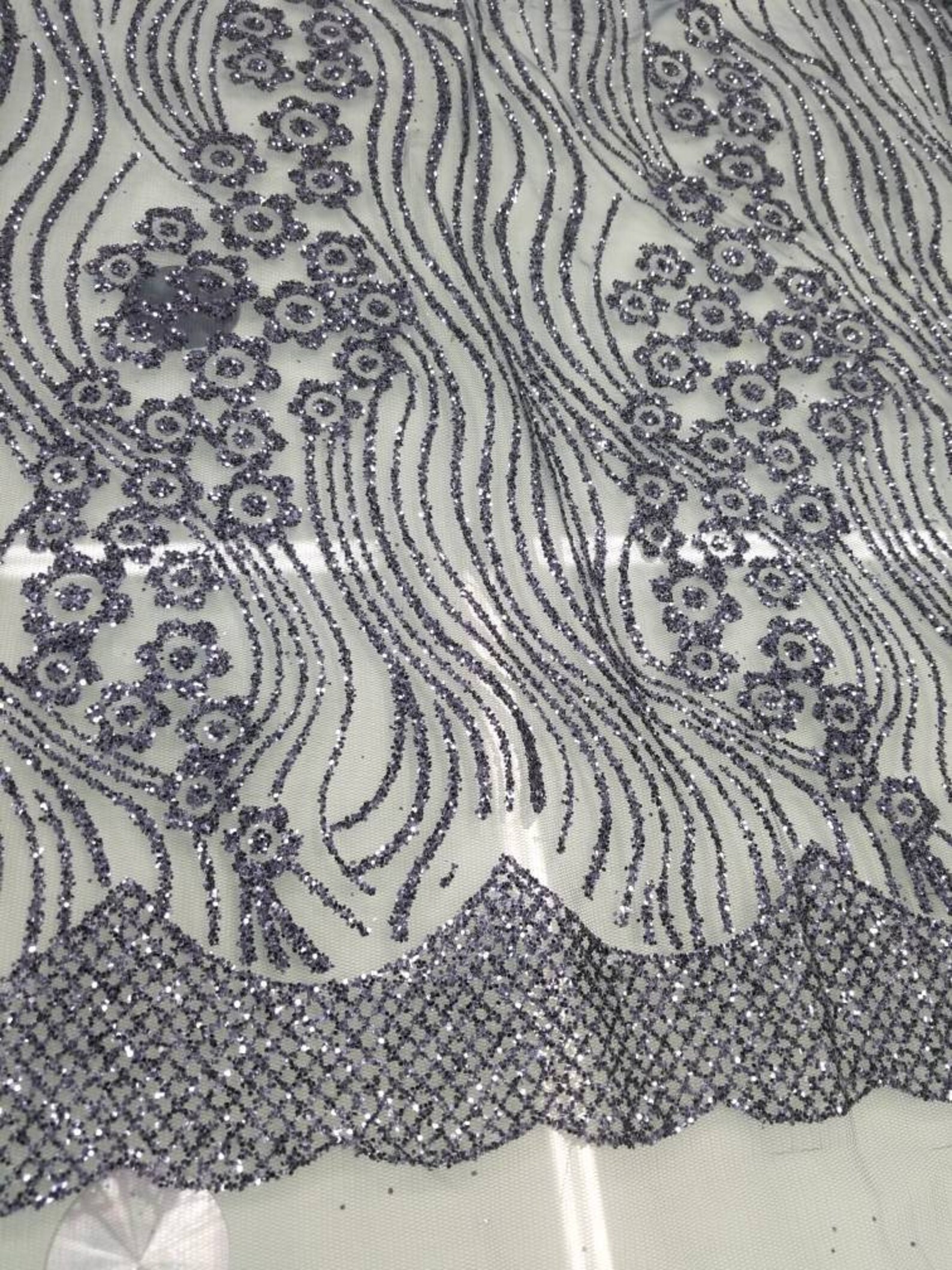 Navy Blue Color Glitter Metallic Fabric Usable for Decoration and ...