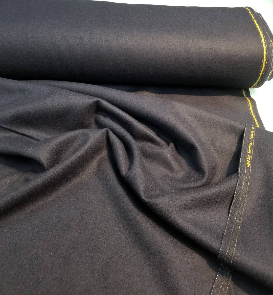 Dark Navy Blue 100% Wool Fabric Usable for Coat, Jacket, Pants and More ...