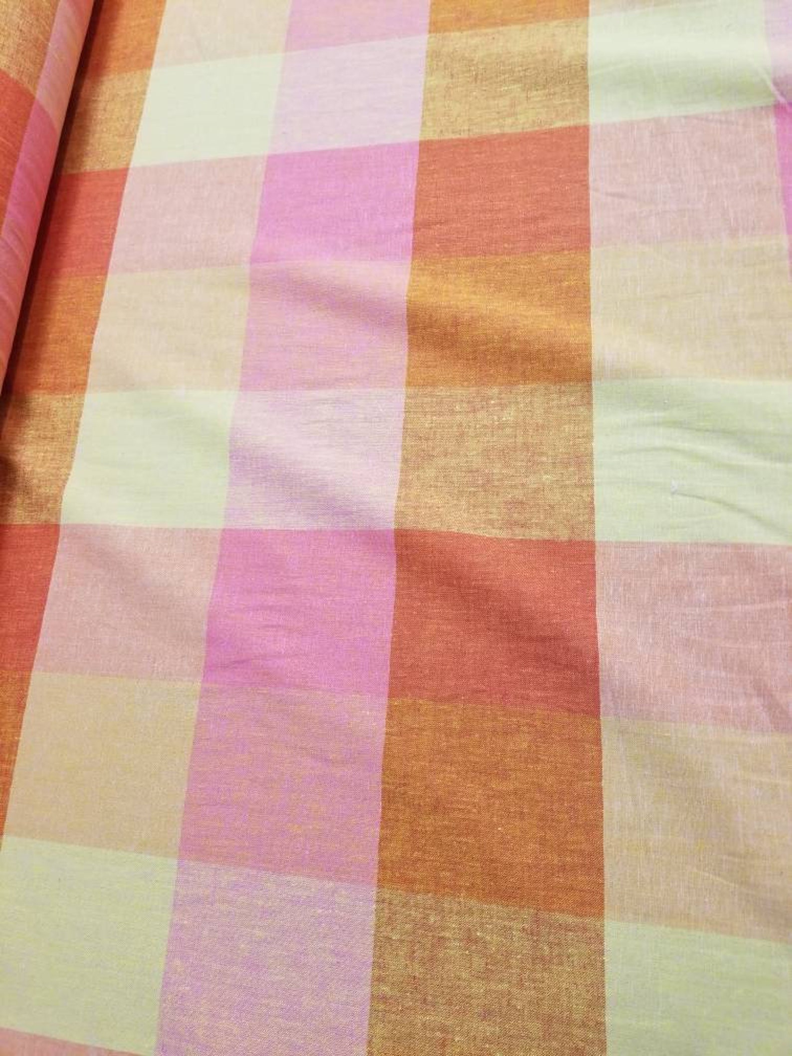 Linen Plaid 54 Inches Wide. Usable for Household Furnishing - Etsy