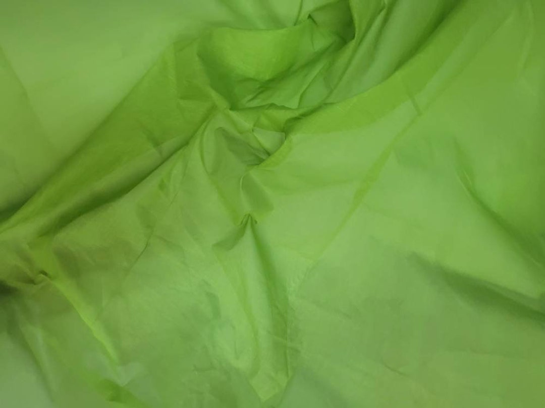 Green Color 100% Cotton Organdy, This Fabric is Stiff Semi Sheer Fabric ...