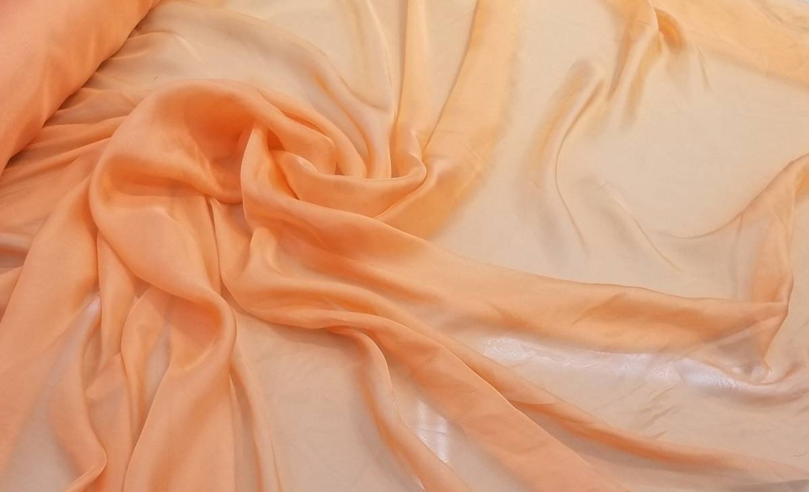 100% Silk French Chiffon Orange Color 54" Wide. Usable for Apparel and ...