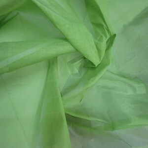Green Color 100% Cotton Organdy, This Fabric is Stiff Semi Sheer Fabric ...