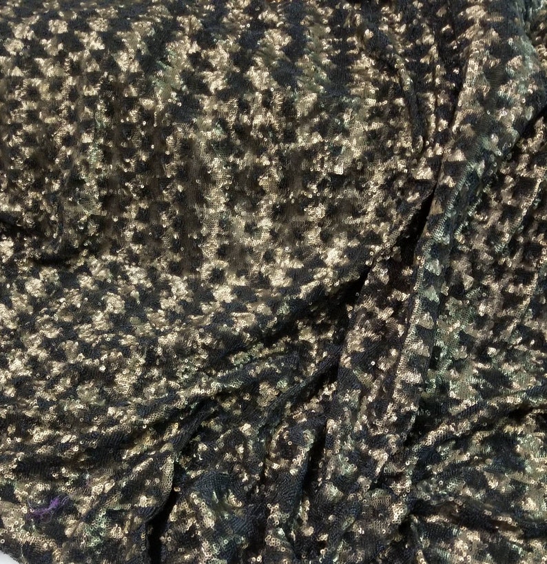Irredescent Green Color Sequence on Stretch Fabric 54" Wide Usable for ...