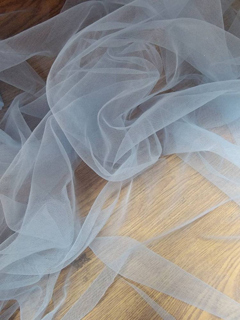 Super Fine Soft Baby Blue Color Color Tulle/mesh 60" Wide Sold by the ...