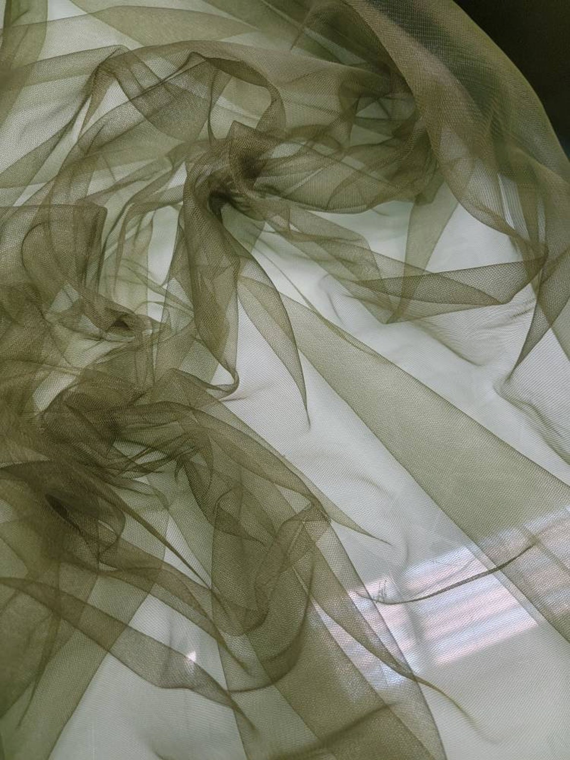 Super Fine Soft Olivino Green Color Tulle/mesh 60" Wide Sold by the ...