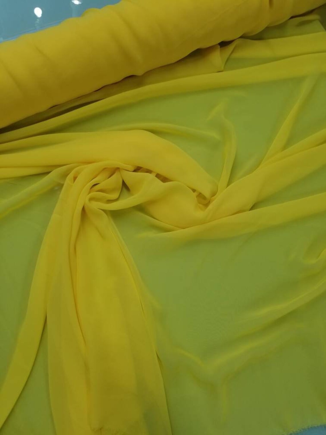 Yellow Color Chiffon 54" Wide. Usable for Apparel and Interior ...