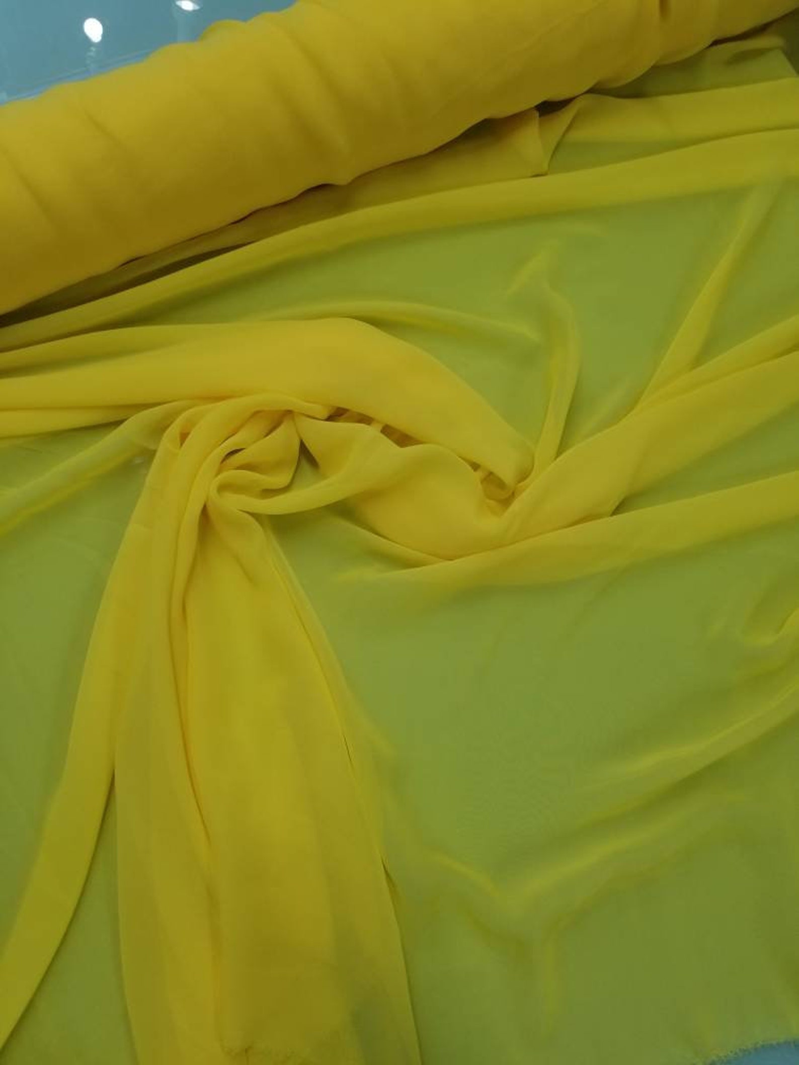 Yellow Color Chiffon 54 Wide. Usable for Apparel and - Etsy