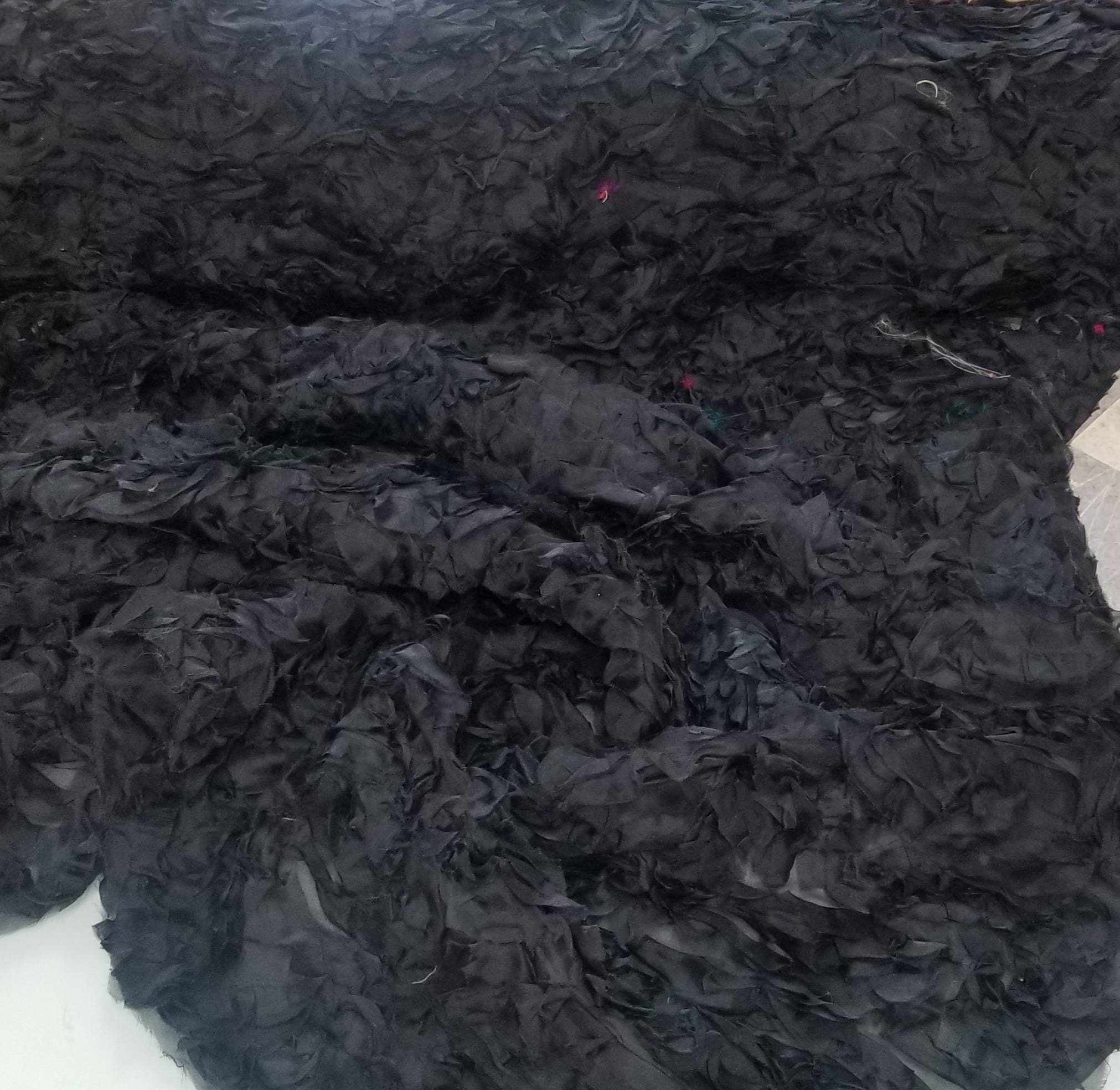 Black color Silk organza ruffles design all made of silk | Etsy