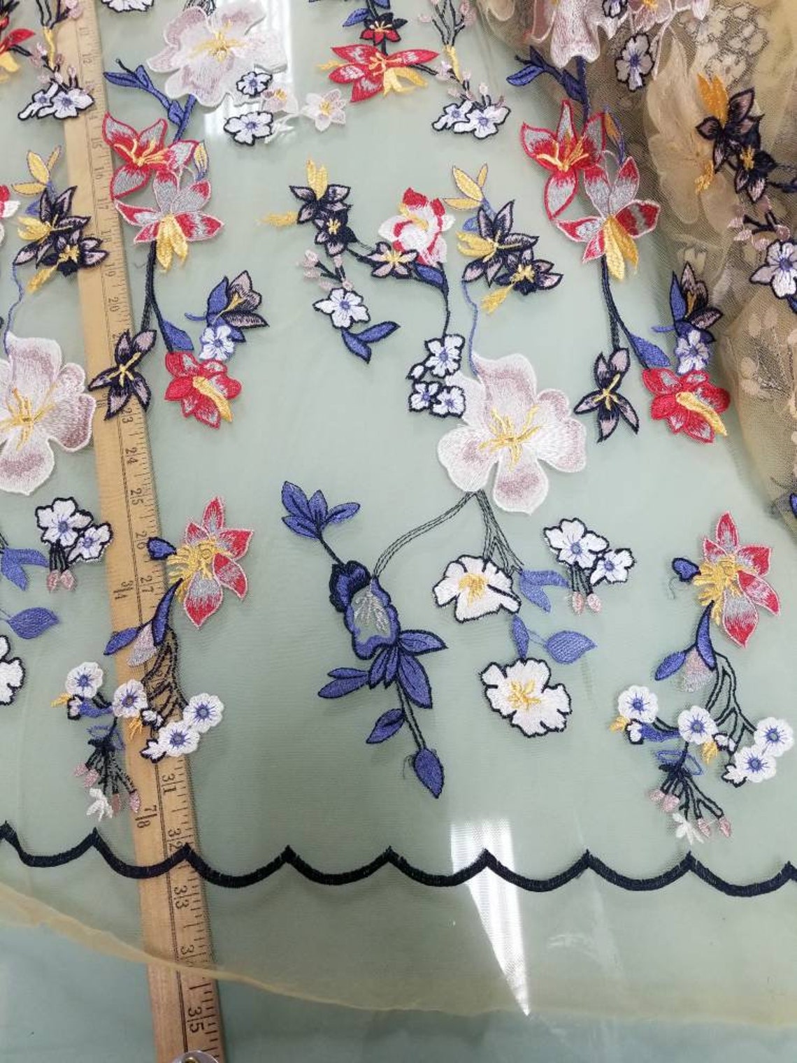 Italian Designer Fabric Floral Print on Tulle Fabric. Price - Etsy