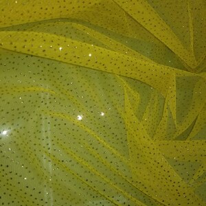 Yellow Color Sparkle Tulle Usable for Apparel Accessories Interior ...