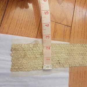Gold Trim 2.25 Inches Wide Sequenced Layers Usable for Edges, Finishing ...