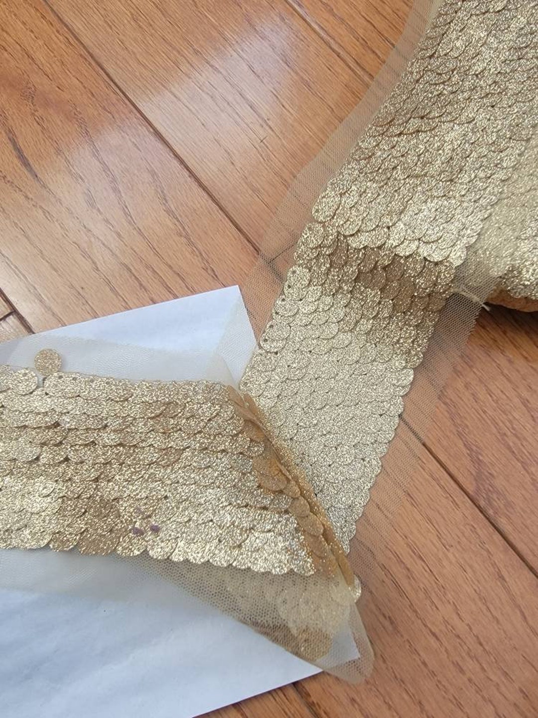 Gold Trim 2.25 Inches Wide Sequenced Layers Usable for Edges, Finishing ...