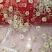 Red Tulle Embroidered Lace With Gold Thread Work and Red Pearl 45 Wide ...