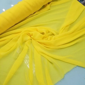 Yellow Color Chiffon 54" Wide. Usable for Apparel and Interior ...