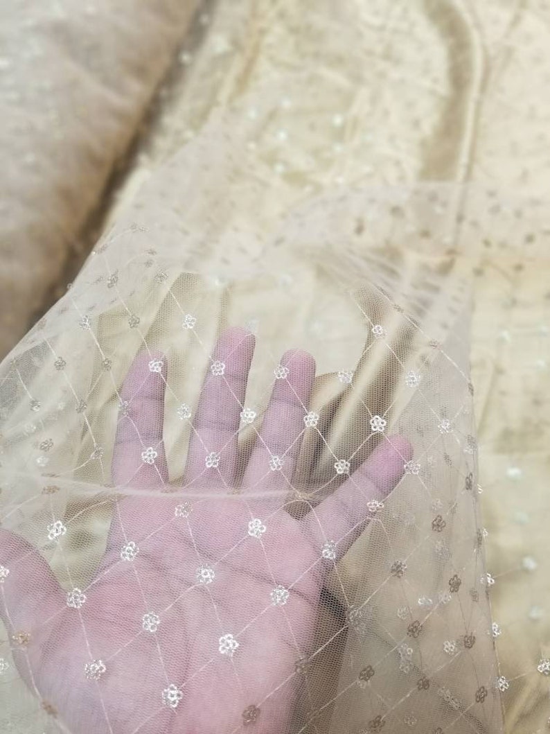 Hand Beaded Gold Fabric. This Gorgeous Sheer Dress Fabric Creating a ...