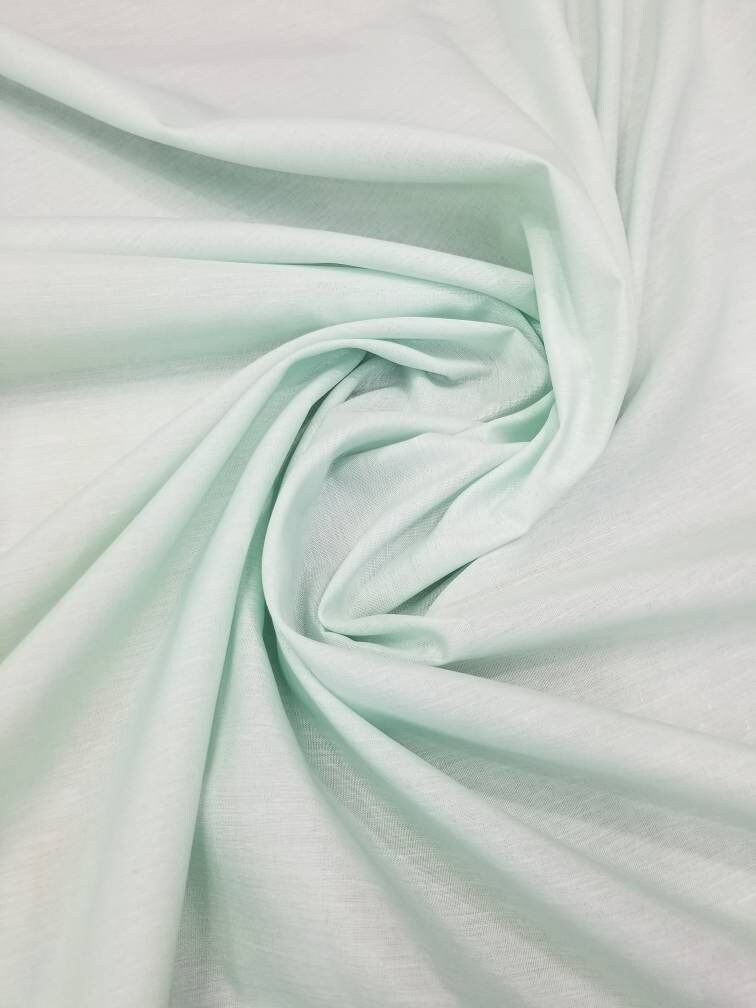 Mint green color cotton fabric usable for apparel | Etsy