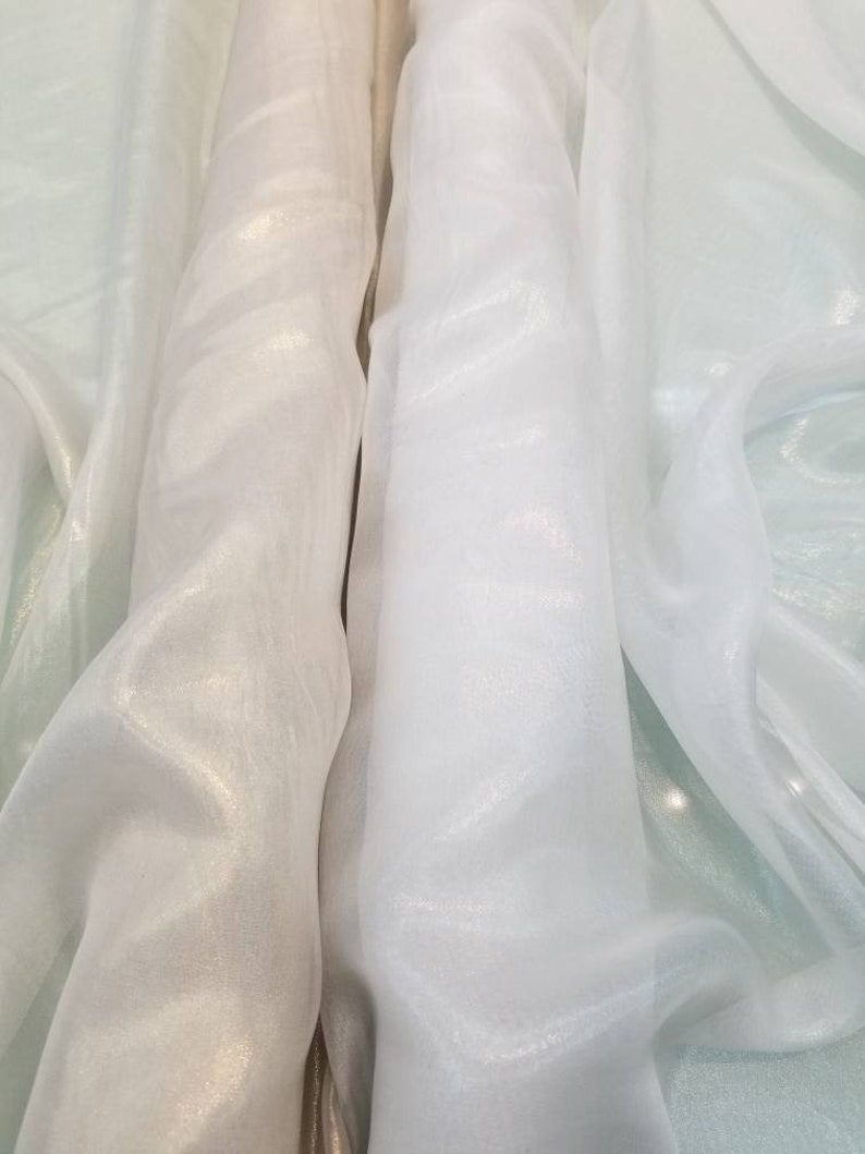 100% Silk French Chiffon 54 Wide Metallic White Base - Etsy