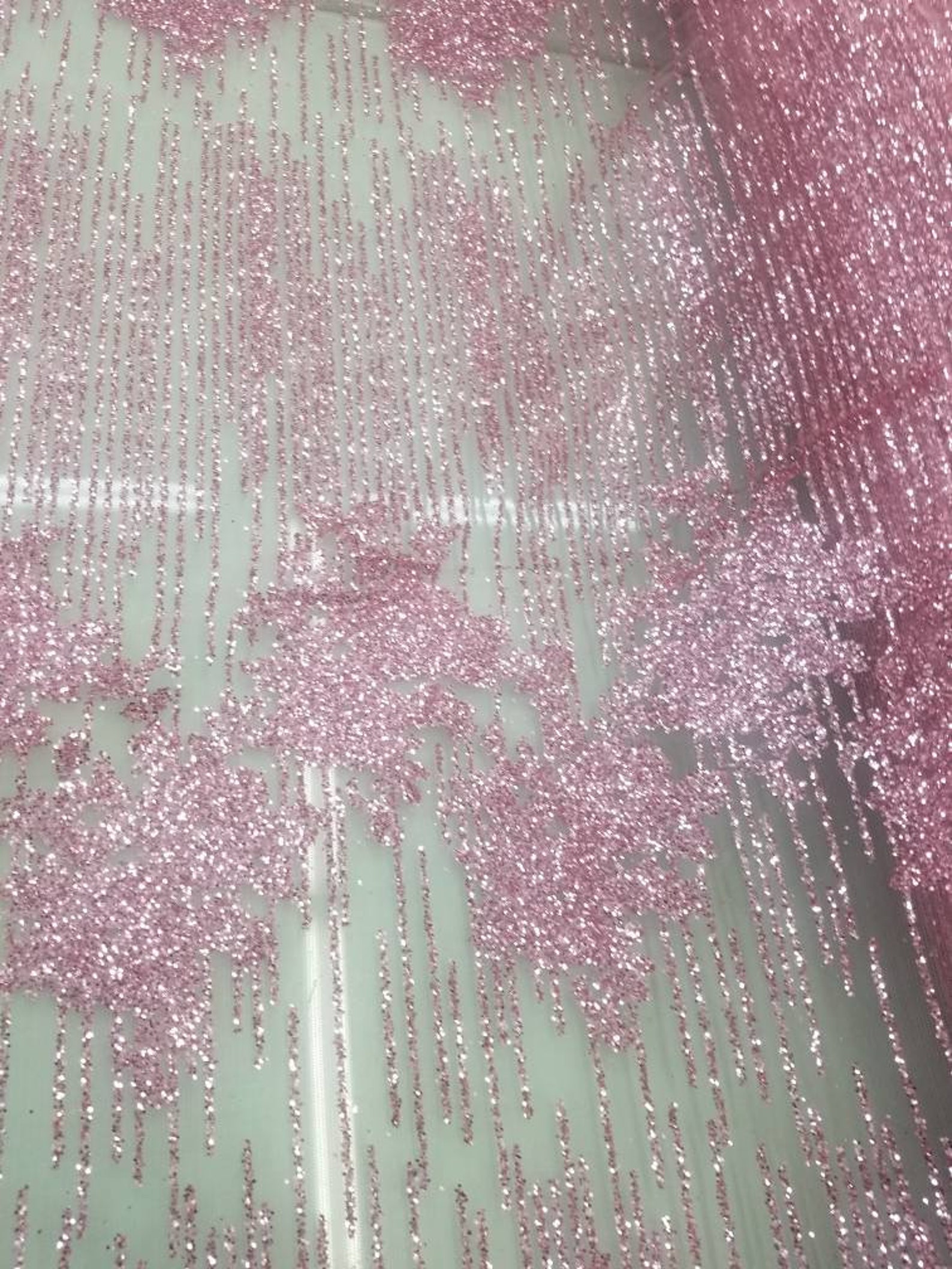 Rose Color Glitter Metallic Fabric Usable for Decoration and Apparel ...