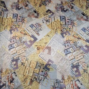 Designer Digital Newspaper Natural Color Combination Print on Mikado ...