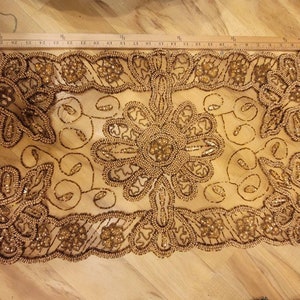 Hand Beaded Table Runners on Tulle Fabric With Velvet. Size 15 Inches ...
