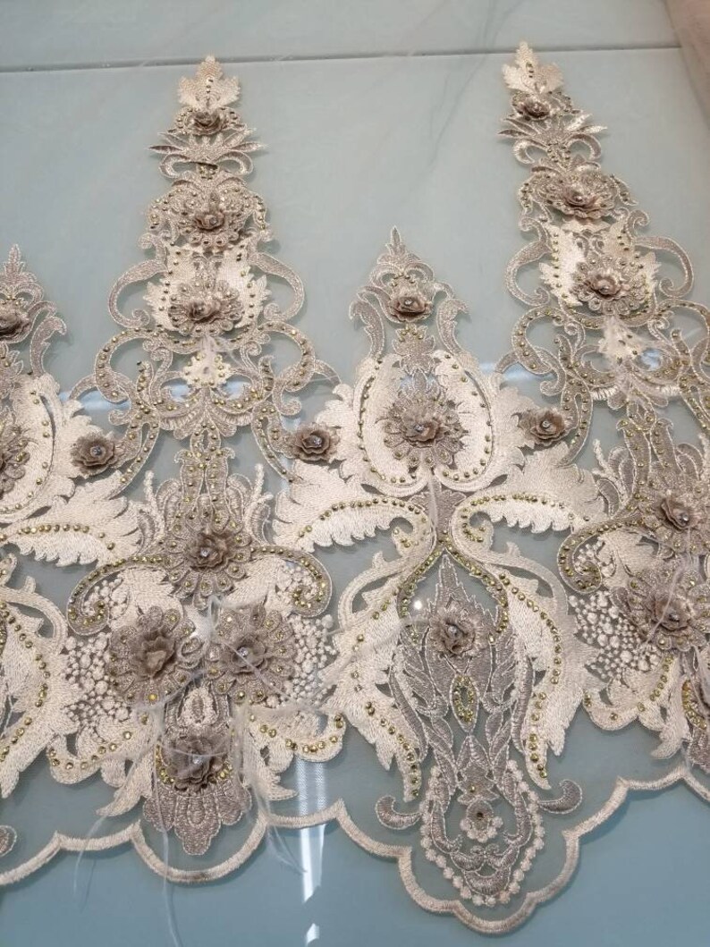 Application Patchwork French Lace With Stones and Feathers Usable for ...
