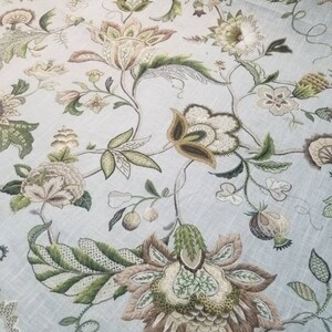 Heavy Weight Structured Cotton Linen Floral Desig Usable for Upholstery ...