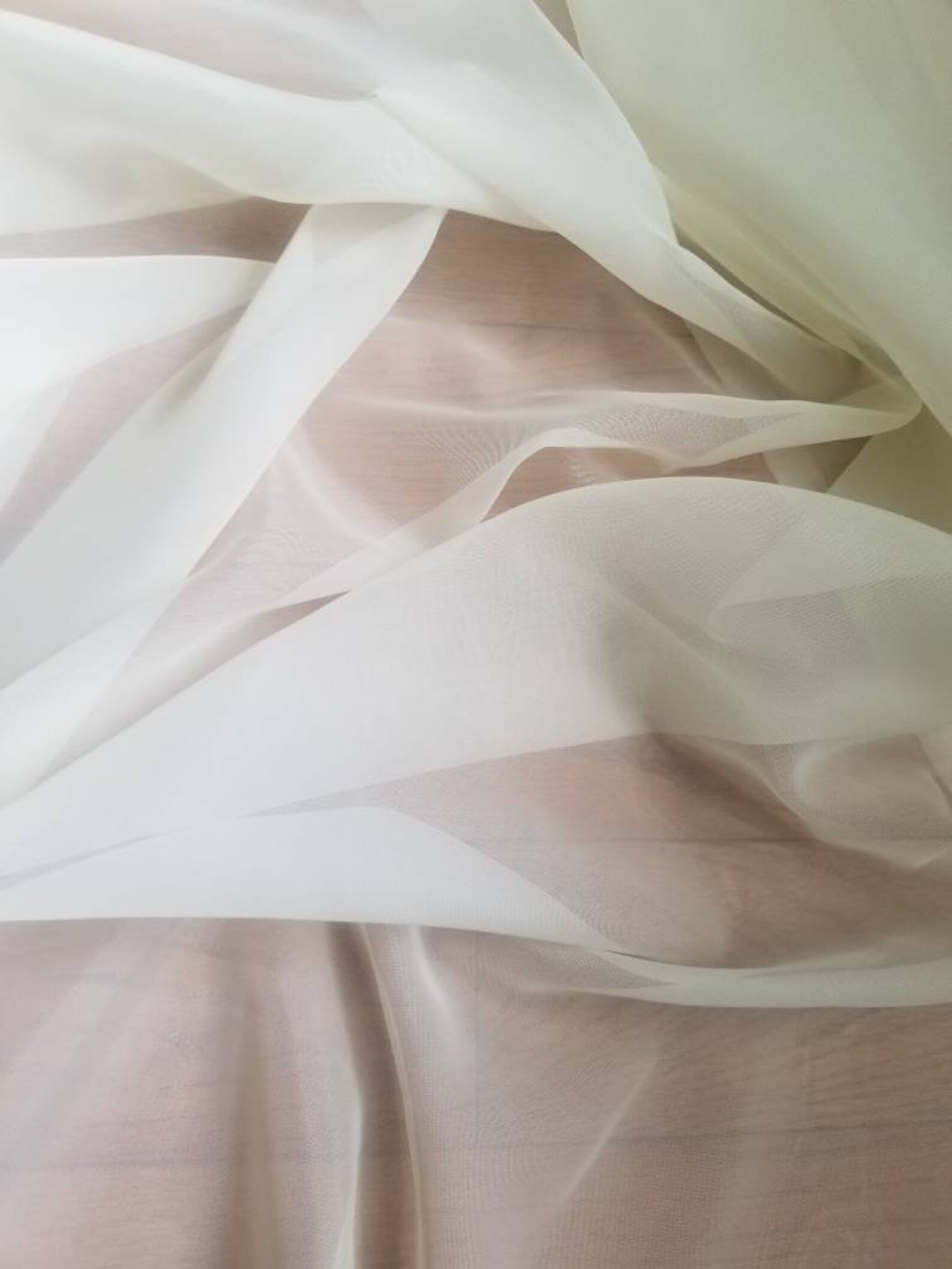 Organza Chiffon Sheer Creme Color 110 Inches Wide Usable for - Etsy