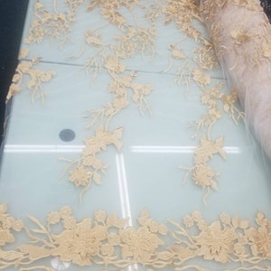 Gold Application Lace With See Thru Background Tulle to Blend With All ...