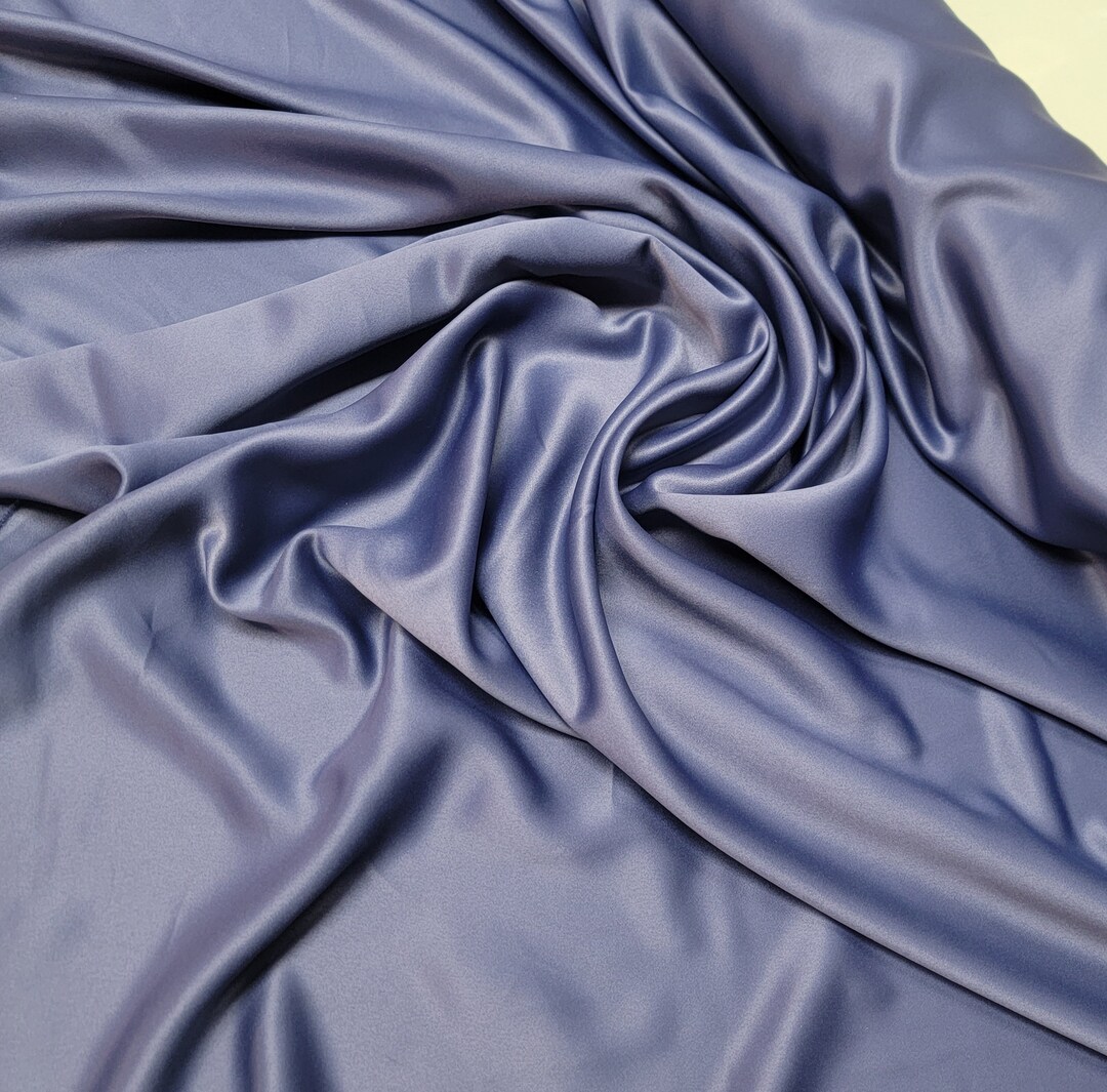 Storm Navy Blue Color Mystique Virgin Bridal Satin Fabric Usable for ...