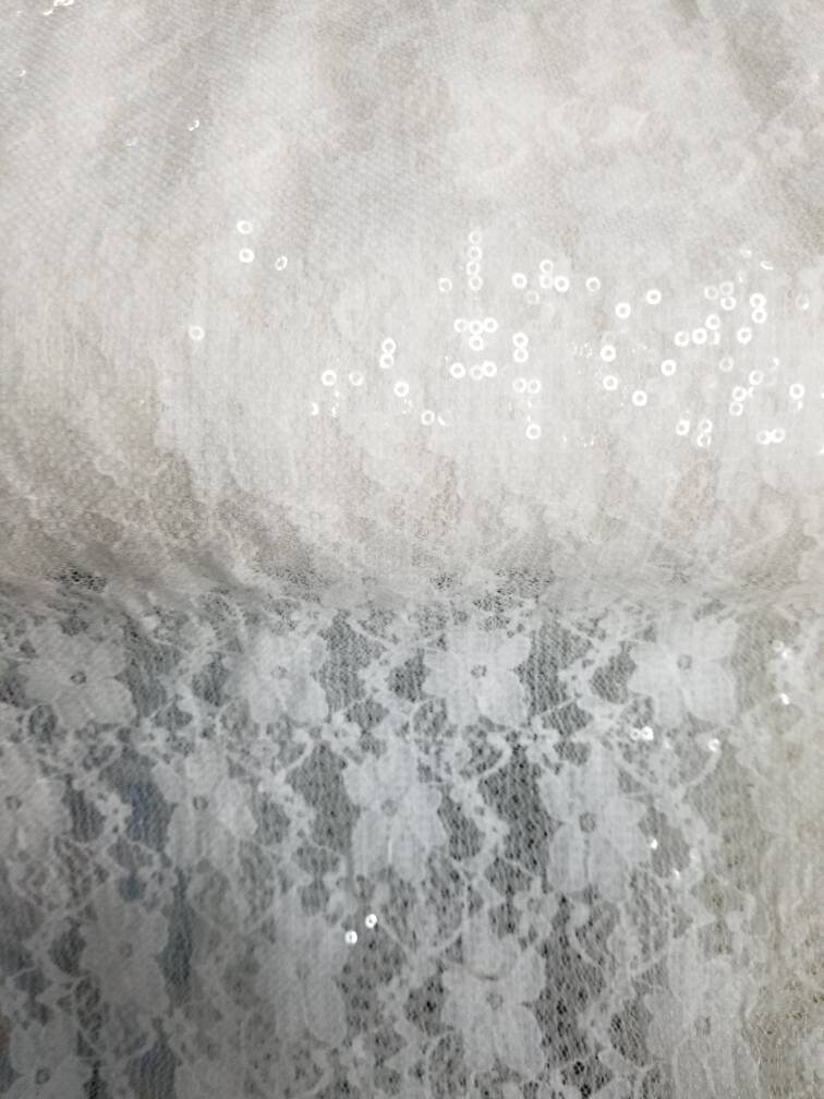 French lace with clear sequins. . Price for One Yard 54 | Etsy