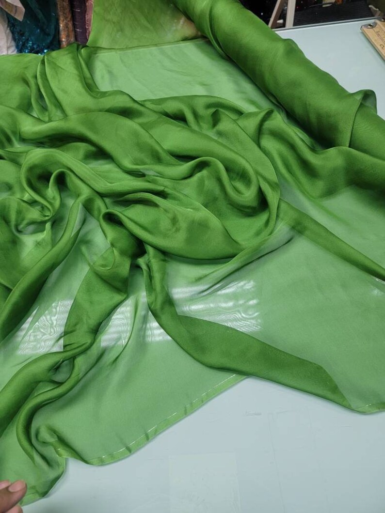 100% Silk French Chiffon Emerald Green Color 54 Wide. - Etsy