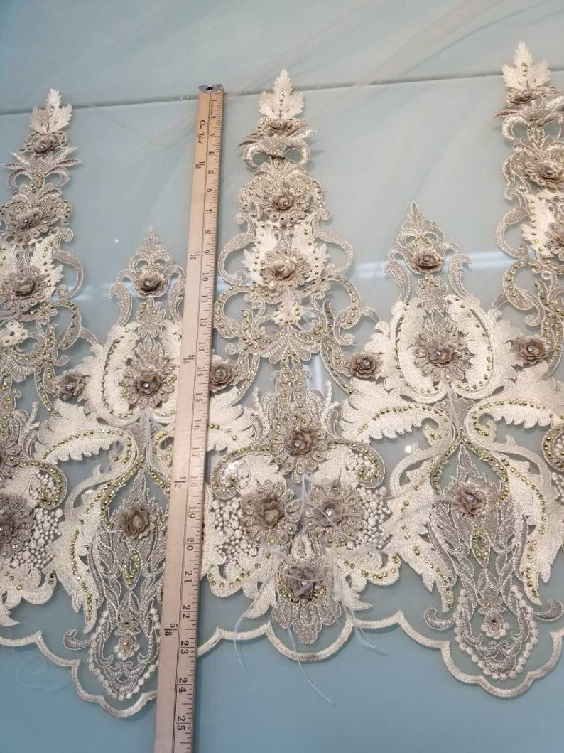 Application Patchwork French Lace With Stones and Feathers Usable for ...