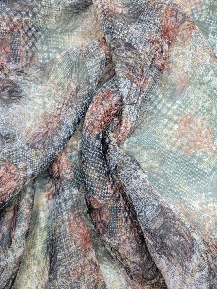 Gazar fabric digital print fabric by yard 54 wide. Can | Etsy