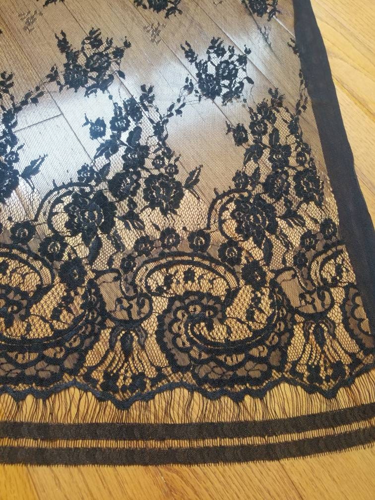 Chantilly lace fabric us finest and lightest lace. Its classic | Etsy