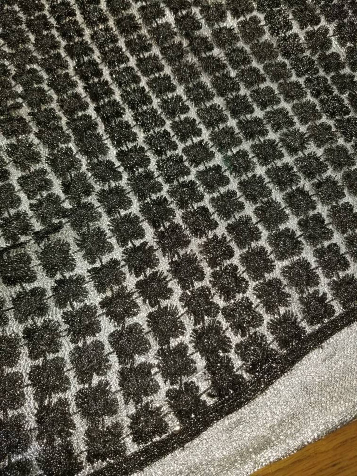 Lace Fabric Lurex Thread Mix With Black Color Cut Work Usable | Etsy