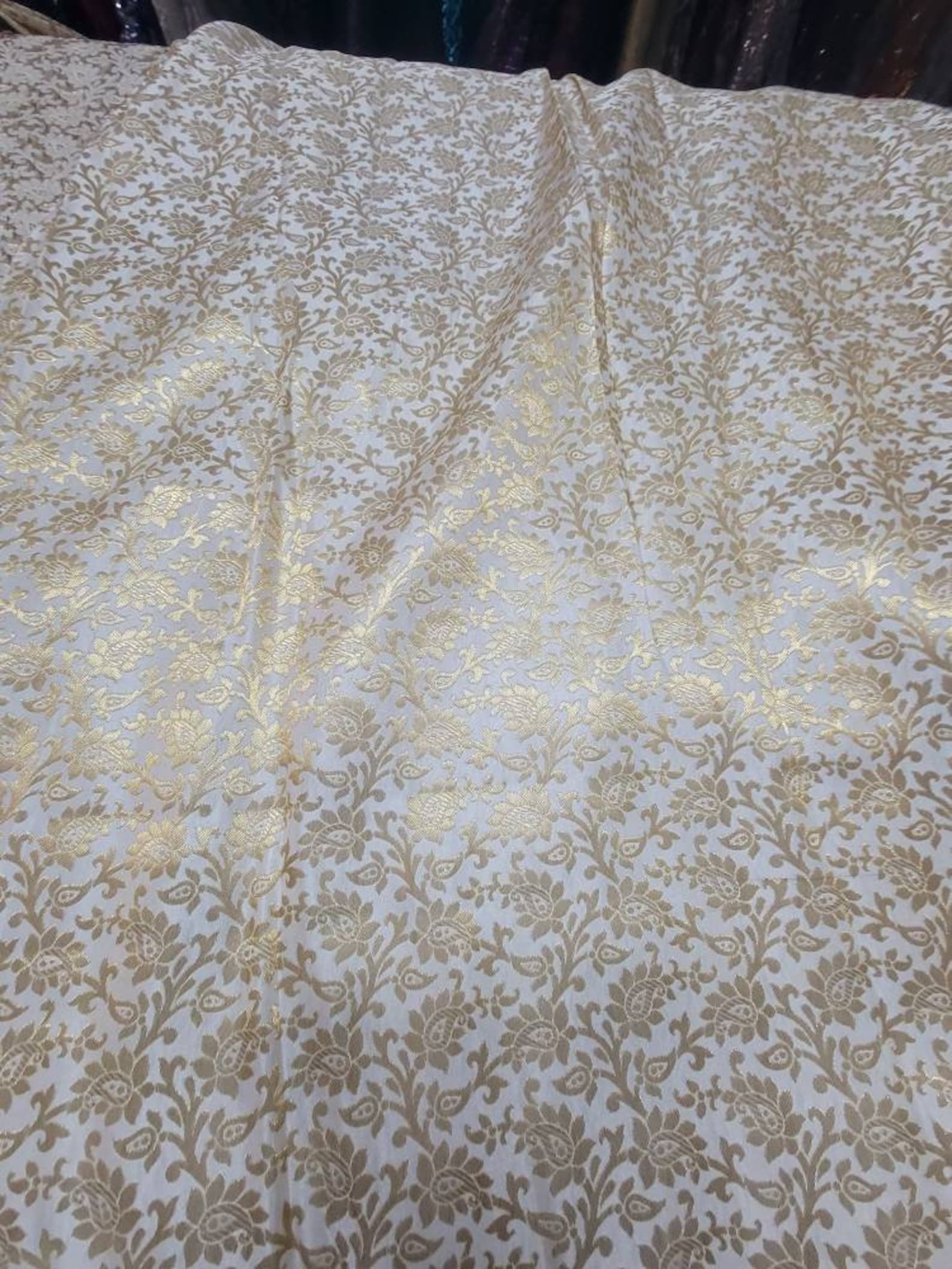 Metallic Brocade off White Color Mix With Gold Give You a Nice - Etsy