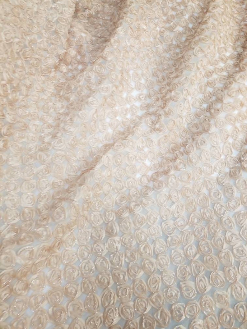 Rose Gold Color Rosette Lace Fabric is Usable for Interior - Etsy