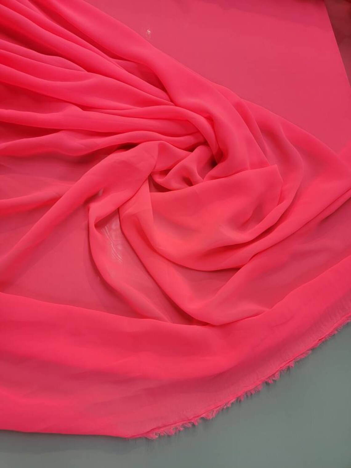 Coral Bubble Pink Color Chiffon 54 Wide. Usable for | Etsy