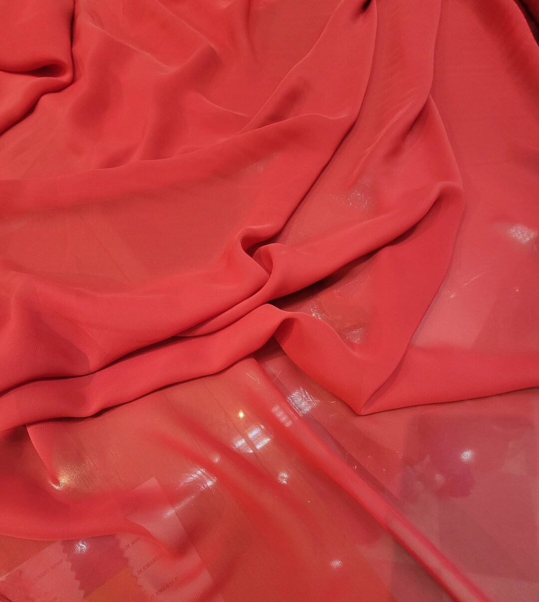 Red Color Chiffon 54" Wide. Usable for Apparel and Interior Designing ...