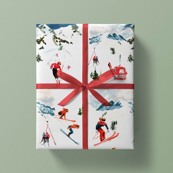 Birthday Ski Wrapping Paper - Etsy
