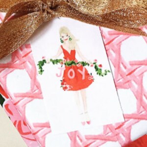 Christmas Gift Tags: Joy Garland Girl {holiday Gift Tags} - Etsy