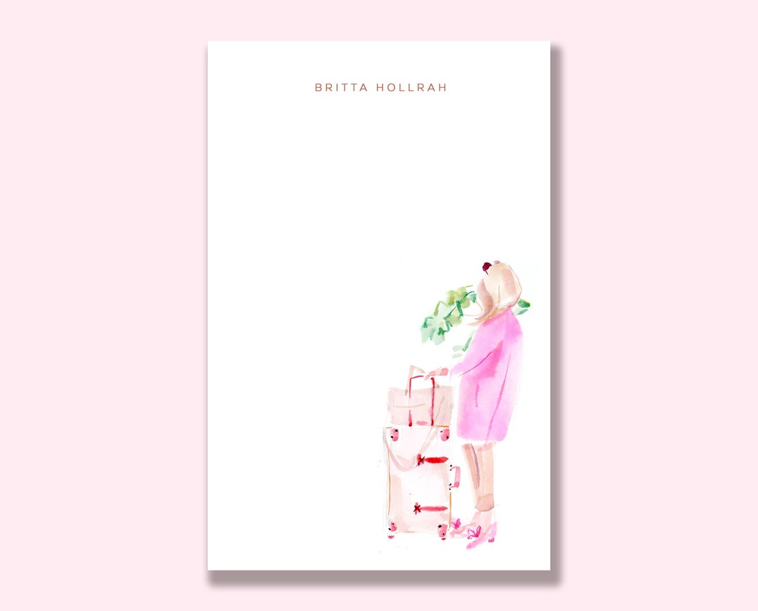 Personalized Notepad: Pink Coat and Palms Traveller {to Do List ...