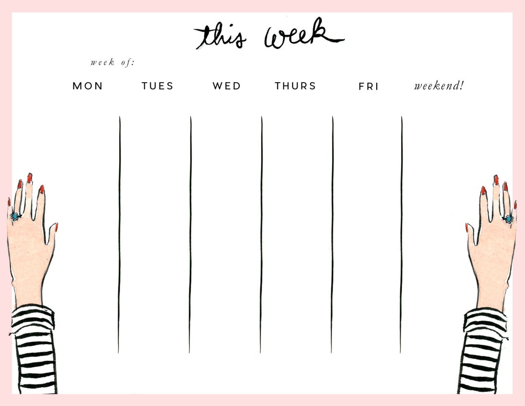 Week at a Glance Pad: Striped Tee {paper Notepad, to Do List, Fashion ...