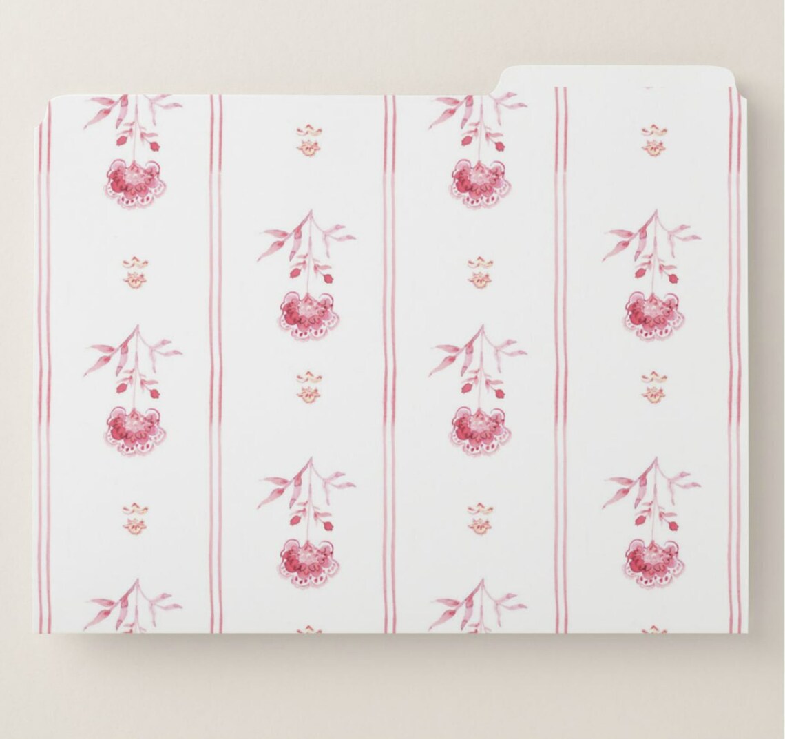 File Folders: French Wallpaper Floral Pink - Etsy