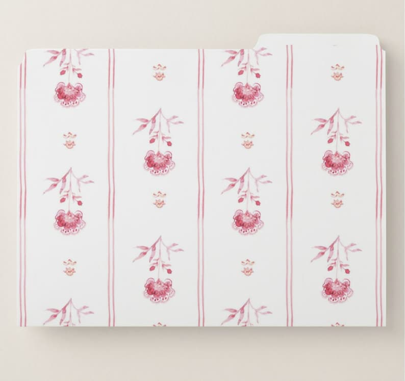 File Folders: French Wallpaper Floral Pink - Etsy