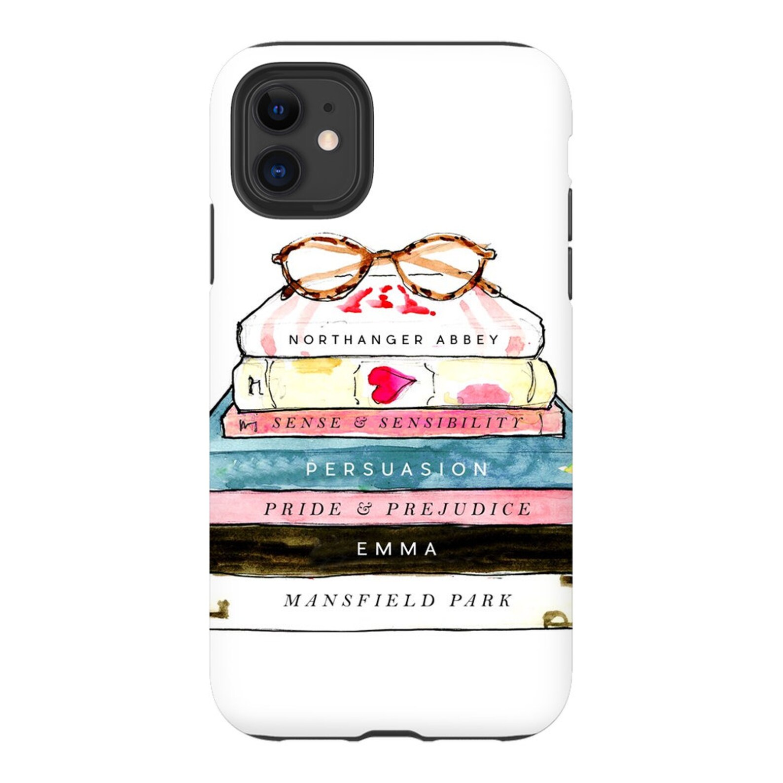 Phone Case: Jane Austen Book Stack {books, Reader, Original Art ...