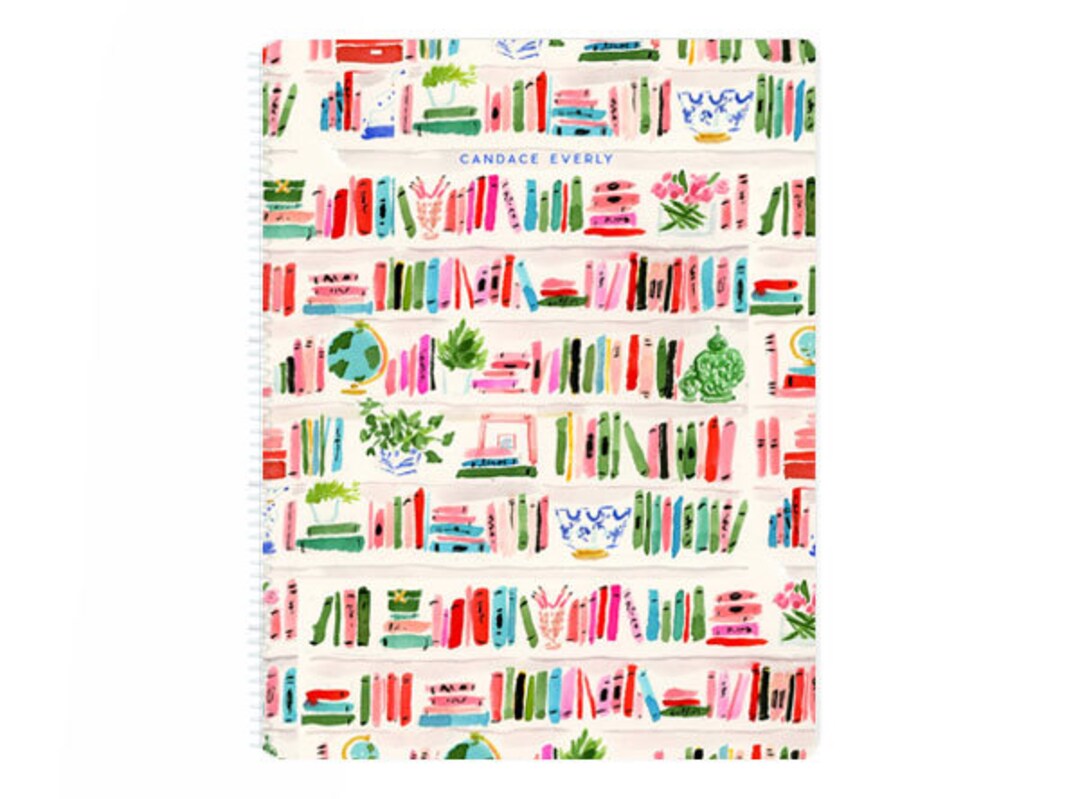Personalized 8.5x11 Notebook: Bright Bookshelf {illustrated Notebook ...