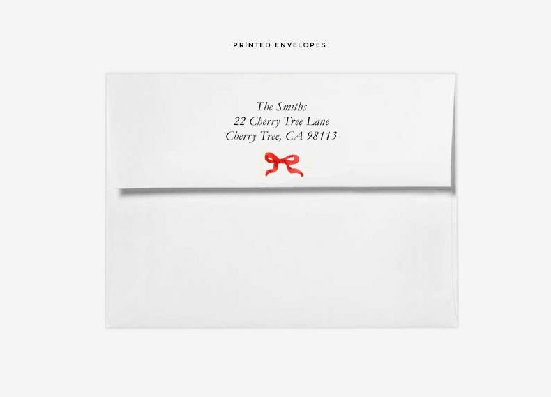 Printed Envelopes: Red Bow - Etsy