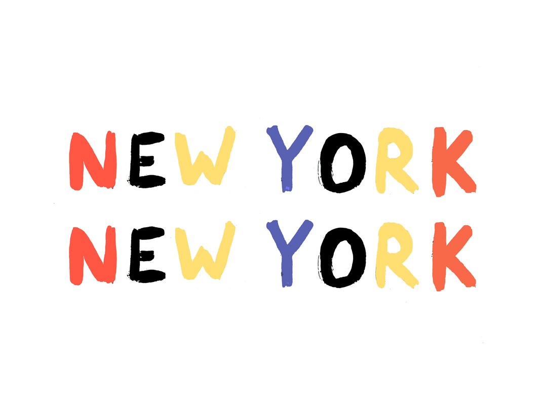 Art Print Wall Art: New York Script Print cute Art Print - Etsy