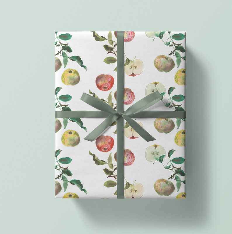Wrapping Paper: Apple Chinoiserie Wrap christmas Holiday - Etsy